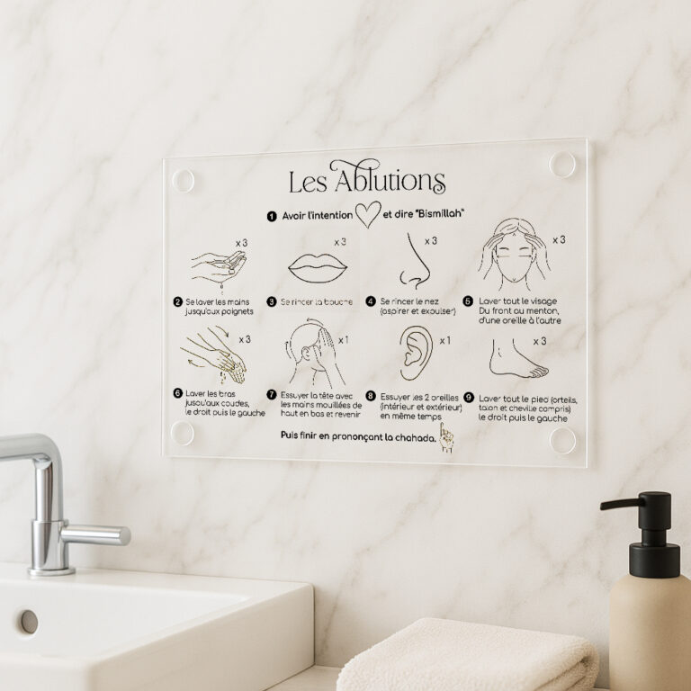 Plexiglass des Ablutions en Islam (Wudhu) – Panneau avec Étapes ...
